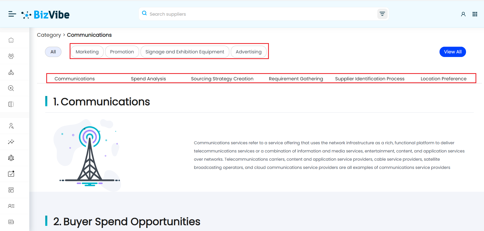 BizVibe interface changes and updated product features